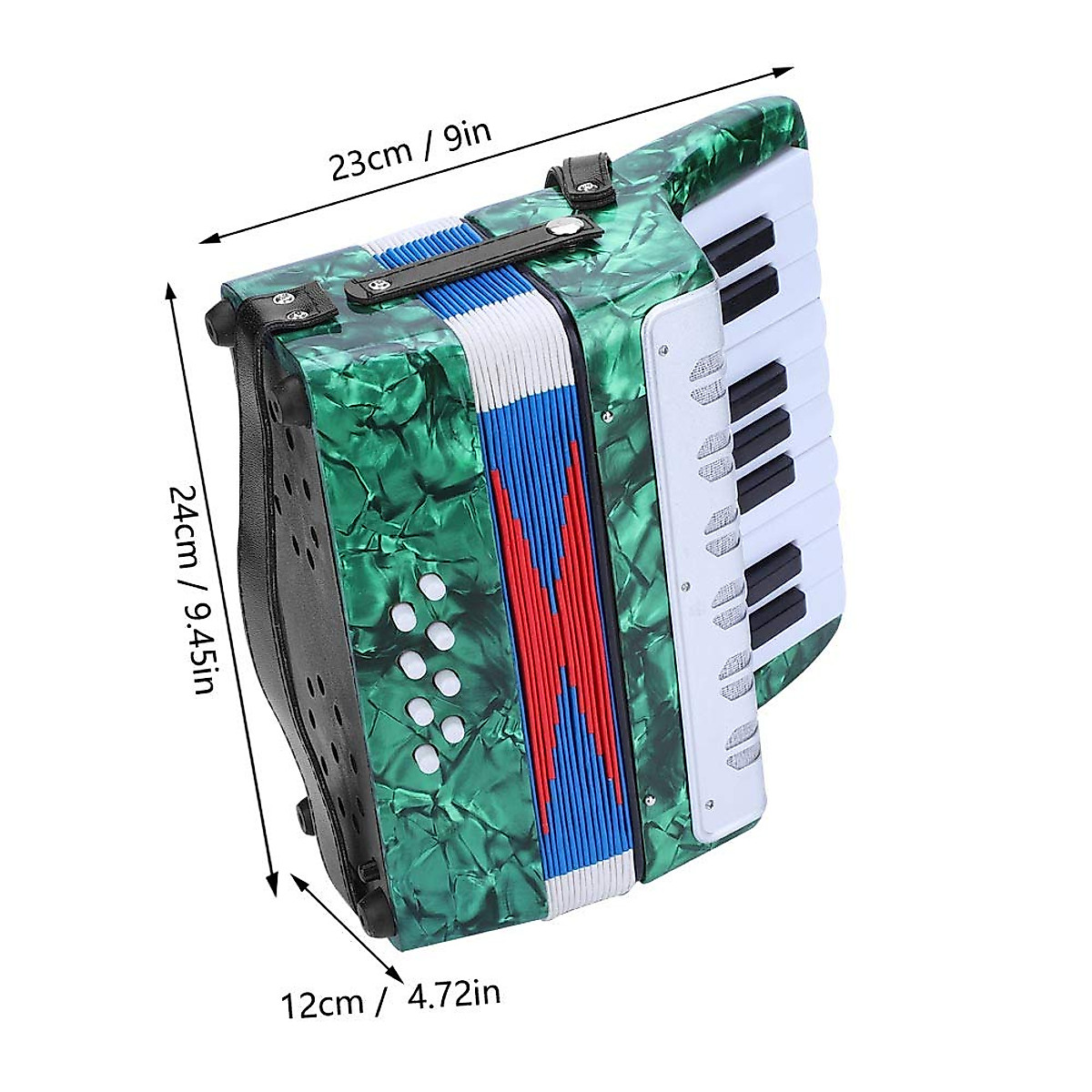 Professional Accordian for Kids Children, 17 Key 8 Bass Piano Accordion Educational Musical Instrument for Amateur Beginners Students