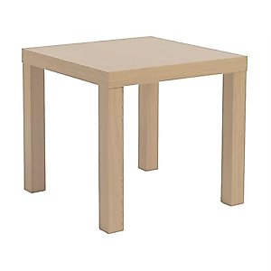 Home Stuff End Side Table with Classic Design, Bed Side Table, End Table, Light Weight Easy Assemble, Small Square Table for Office, Living Room, White Stained Oak, 21 5/8" x 21 5/8" x 17 3/4"