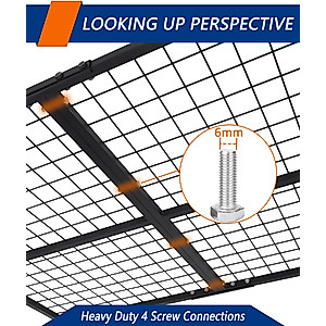 3 x 8FT Overhead Garage Storage Rack, Adjustable Ceiling Storage Racks, Garage Shelving Heavy Duty Storage Organizer System, 600lbs Weight Capacity (Black)