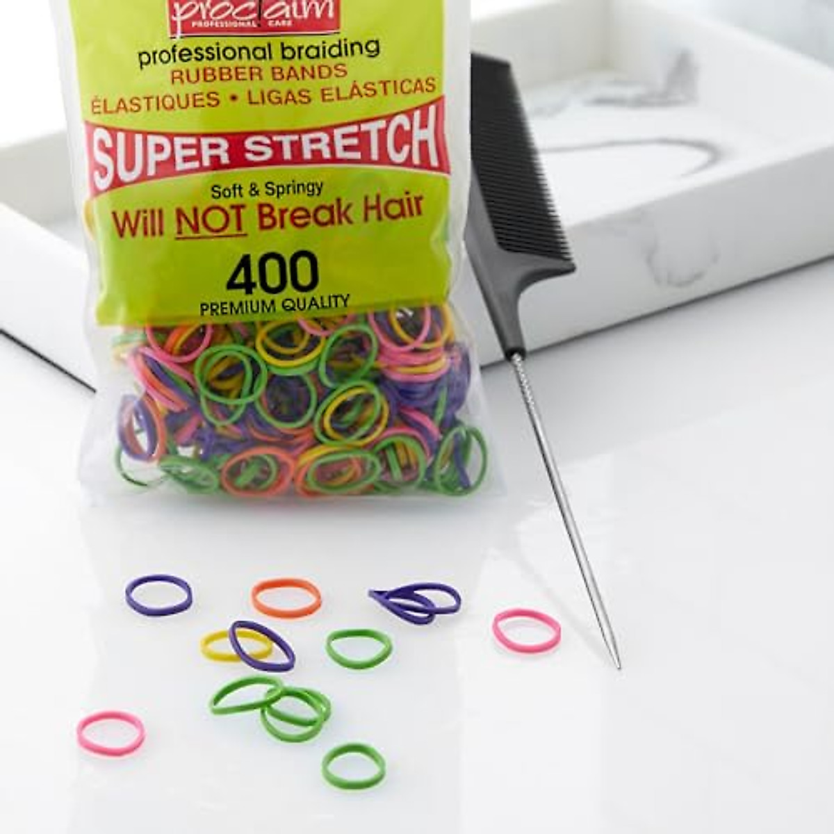 Proclaim Rubber Bands Assorted Brights 400 Count Assorted Brights
