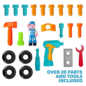 Little Mechanic Take Apart Truck - Stem Toys Construction Tool Truck w/Electric Drill and Power Tools, Lights and Music - Bump and Go Action - Developmental Toys for 36+ Months Year Old Boys Girls