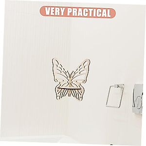 Ciieeo Wooden Butterfly Floating Shelf Ledge Delicate Books Display Rack Hanging fine Bookshelf Bohemia Books Display Wall Shelf Stand Pendant Crystal Stone Accessories