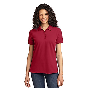Port & Company Women's 50/50 Pique Polo M Red