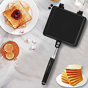 Double Sided Frying Pan, Grilled Cheese Maker Nonstick Sandwich Maker Flip Grill Pan For Breakfast Toast Panini Waffle, Aluminum Alloy Cookware