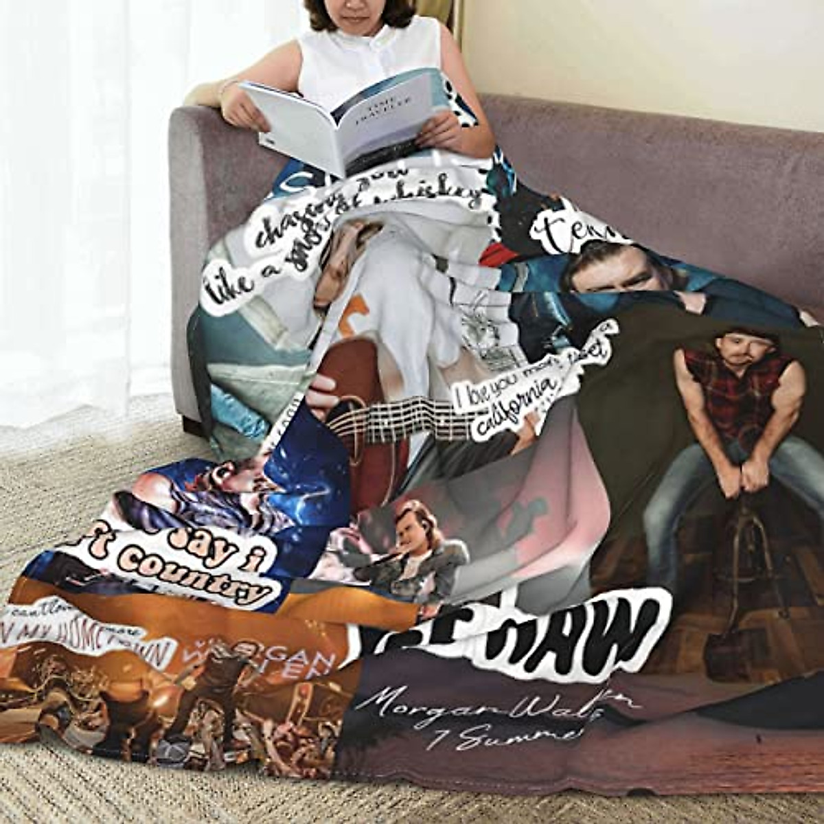 Super Soft Flannel Throw Blanket Cozy Comfy Blanket Microfiber Printed Blanket for Sofa Bed Office Travel 50"X40"-1