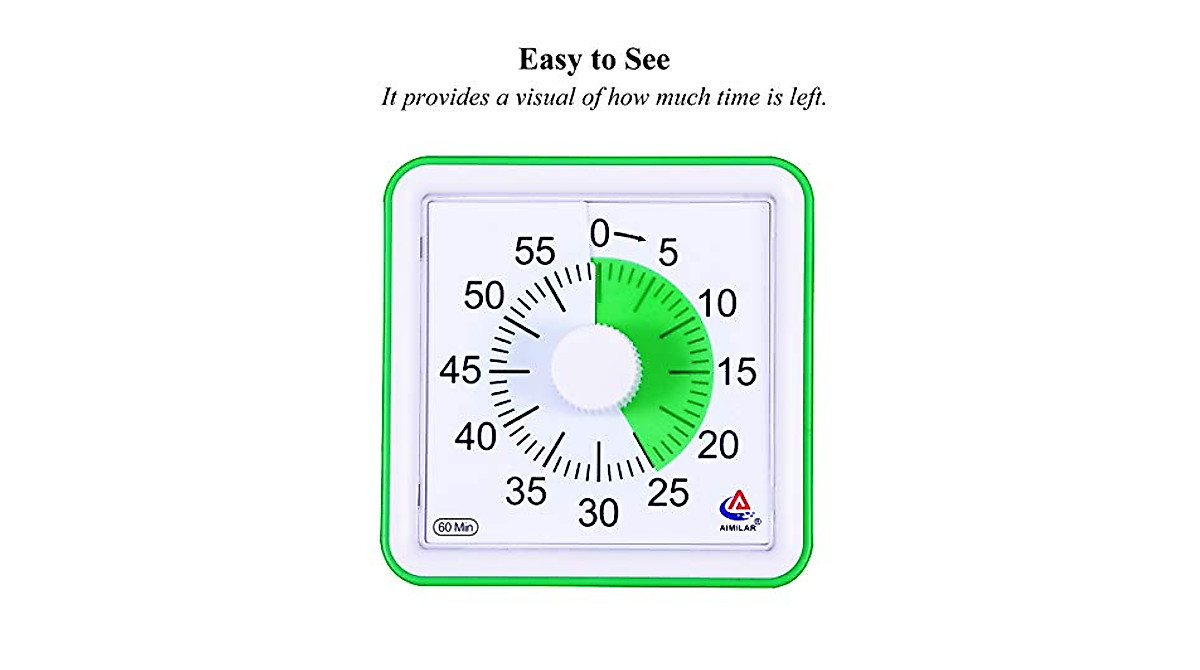 AIMILAR 60-Minute Visual Timer for Classroom & Home Use