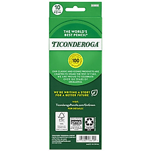 Ticonderoga Wood-Cased Pencils, #2 HB Soft, Pre-Sharpened, Neon, 10 Count (X13810)