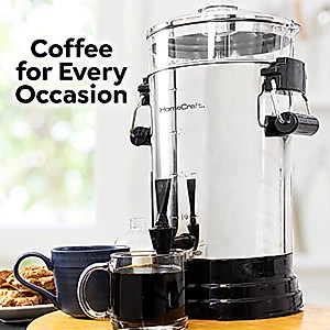 HomeCraft 40 Cup Coffee Urn and Hot Beverage Dispenser with Quick-View Brewing and Dripless Faucet, Stainless Steel