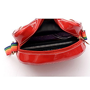Goclothod Girls Rainbow Shoulder Bag PU Leather Handbags Cute Tote Purse Small Messenger Bag