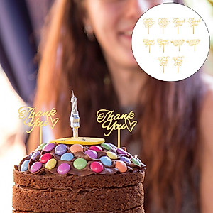 10Pcs Thank You Cake Toppers Thanksgiving Cupcake Topper Food Sticks Dessert Cake Decorations for Wedding Party Supplies (mix style)