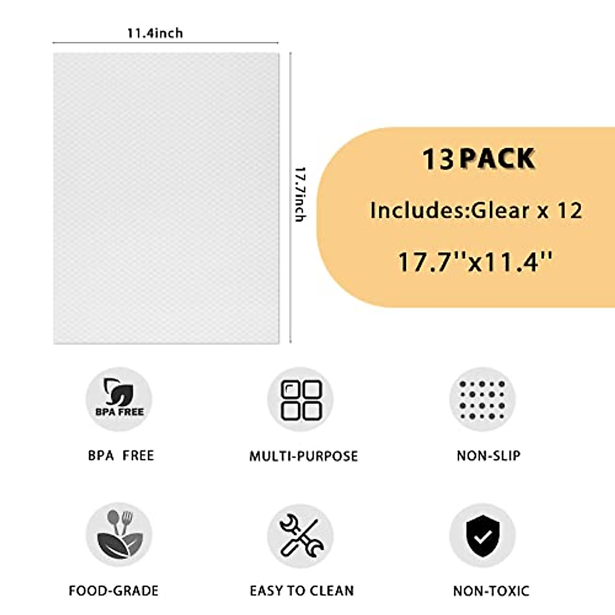 seaped 13 Pcs Refrigerator Mats,EVA Refrigerator Liners Washable Can Be Cut Refrigerator Pads Fridge Mats Drawer Table Placemats,Shelves Drawer Table Mats,Size 17.6"x11.3",White…