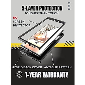 ArmadilloTek Vanguard Designed for Samsung Galaxy Note 10+Plus Case (2019 Release) Military Grade Full-Body Rugged with Kickstand Without Built-in Screen Protector - Black