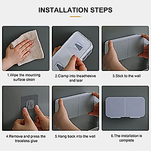 Arrozon Qtip Holder Wall Mounted for Cotton Swabs,Cotton Ball,10 Oz Qtip Dispenser for Bathroom Storage Organization,Makeup Organizer (Gray)