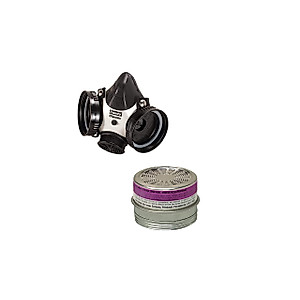 MSA 808071 Medium Comfo Classic Series Half-Mask Respirator 815179 Comfo Chemical and Combination Cartridge, Acid Gas, P100 Filter Type (Pack of 6)