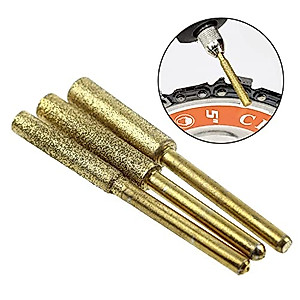 LUORNG Diamond Chainsaw Sharpener 6PCS 3Size Chain Saw Sharpening Wheel Carving Grinding Tools, Burr Grinding Stone File