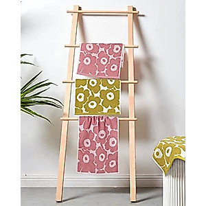 Jacquotha Decorative Hand Towels 4 Pack (Pink & Yellow) - Sun Floral Hand Towel Set for Girls Women, Soft and Quick Drying