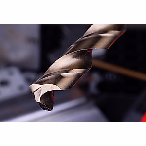 NordWolf 21-Piece M35 Cobalt Drill Bit Set for Stainless Steel, Hard Metals & Cast Iron, Jobber Length with 1/4" Hex Shank, SAE Sizes 1/16" to 1/2" in Storage Case