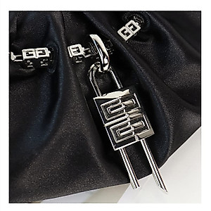 Women's Chain Evening Bag with Cloud Cluth Shoulder Bag, Oxford Cute Dumpling-Shaped Purses and Handbags Black (Black)