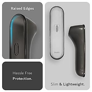 TUDIA [SKN] Full Body Soft TPU Travel Carrying Case Compatible with iHealth No-Touch Forehead Thermometer (PT3) [CASE ONLY] (Black)