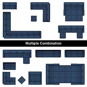 Belffin Fabric Foldable Backrest Module for Modular Sectional Sofa Couch Recliner Armrest Backrest Side for Modular Sofa Couch Blue