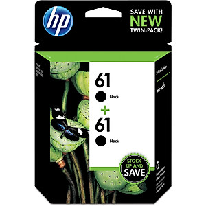 HP 61 | 2 Ink Cartridges | Black | Works with HP DeskJet 1000 1500 2050 2500 3000 3500 Series, HP ENVY 4500 5500 Series, HP OfficeJet 2600 4600 Series | CZ073FN