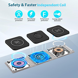 3 in 1 Charging Station for Apple Devices 20W Foldable Magnetic Mag-Safe Travel Charging Pad, Magnetic Wireless Charging Station for iPhone 15/14/13/12 Series iwatch Watch & Airpods