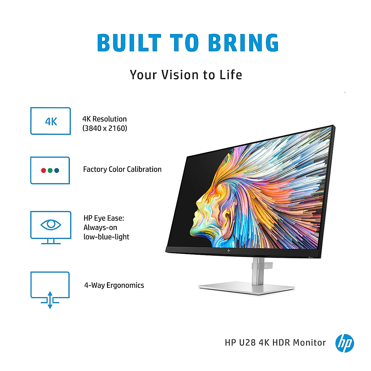 HP U28 4K HDR Monitor for Creators - 28-inch IPS
