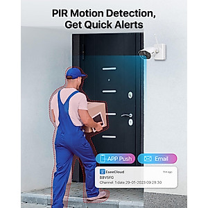 ZOSI C309 4CH 2K Spotlight Battery Powered Wireless Security Camera System,4pcs Wire-Free Rechargeable Outdoor Cameras,Color Night Vision,Light & Siren Alarm,2-Way Audio,32GB SD Card&Cloud Storage