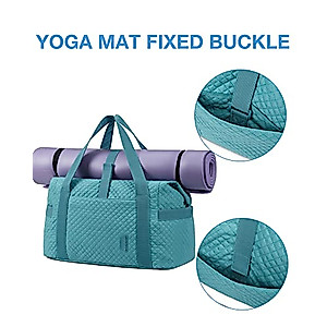 Weekender Bags for Women, BAGSMART Gym Bag with Yoga Mat, Travel Duffle Overnight Bag for Travel Essentials, Large Hospital Bag for Labor and Delivery(Teal)
