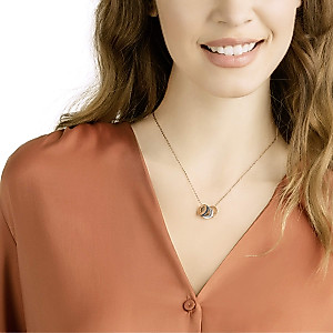 SWAROVSKI Hint Women's Pendant Necklace with a Mixed Metal Finish and White Crystals on a Rose-Gold Tone Plated Chain