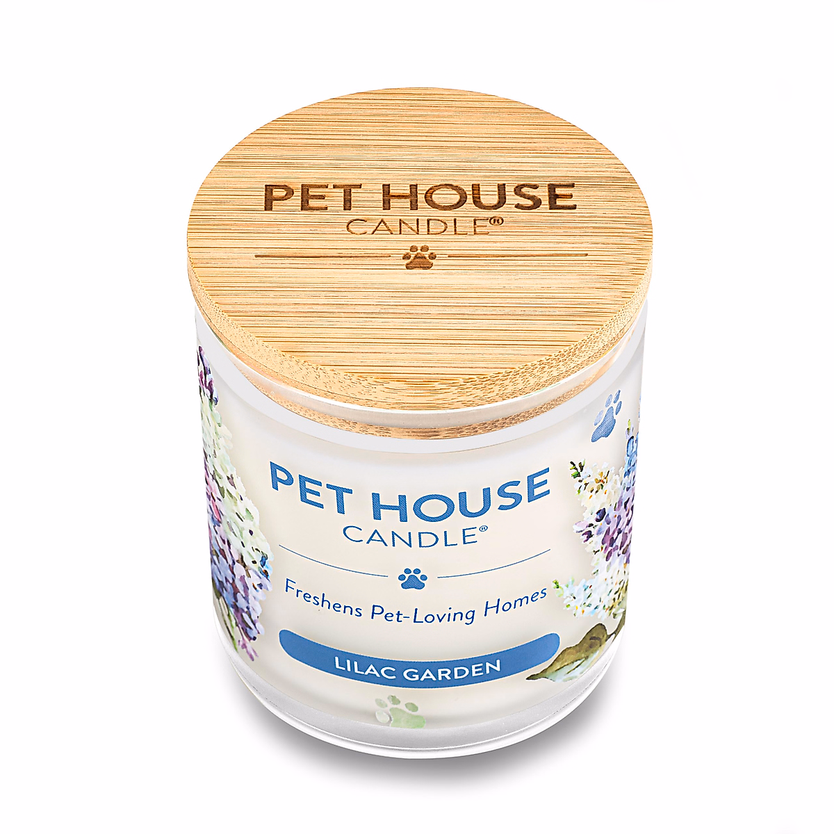 One Fur All Pet House Candle Plant-Based/Soy Candle - Clean Burning Scented Candles, Long Lasting Pet Odor Candle for Home - Lilac Garden