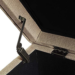 Serta Olin Storage Ottoman with Lid, Contemporary Design, Hinged Lid, Can Be Used as Footrest or Extra Seat, Easy Assembly, Beige