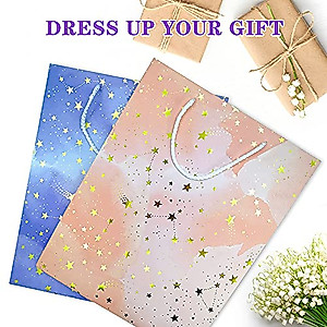 Gift Bag,Birthday Gift bags Large Gift Bags Set Included 2 Pack Paper Gift Bags with Tissue Paper, Colorful Pink Blue Gift Bags for Women, Men, Boy, Girl, Kids, Pretty Gift Bags for Birthday,Party,Bridal Shower,Gift Bag with Handles,Present Bags Gift Wrap