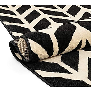 Well Woven Chevron Black 2' x 7'2" Runner Rug Carpet