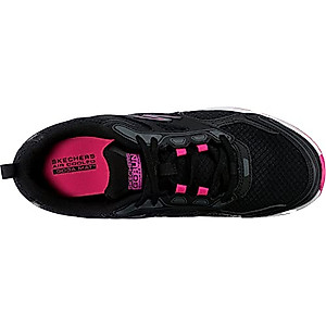 Skechers womens Sneaker, Black/Pink, 9 Wide US