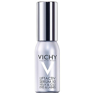 Vichy Anti-Wrinkle Serum for Eyes and Lashes, Hyaluronic Acid, 15 Mineral-Rich Vichy Volcanic Water, Fragrance-Free