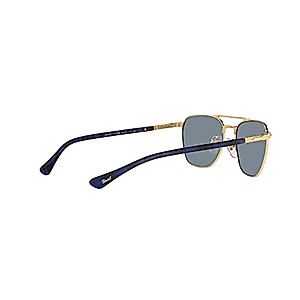 Persol PO2494S Square Sunglasses, Gold/Light Blue, 55 mm