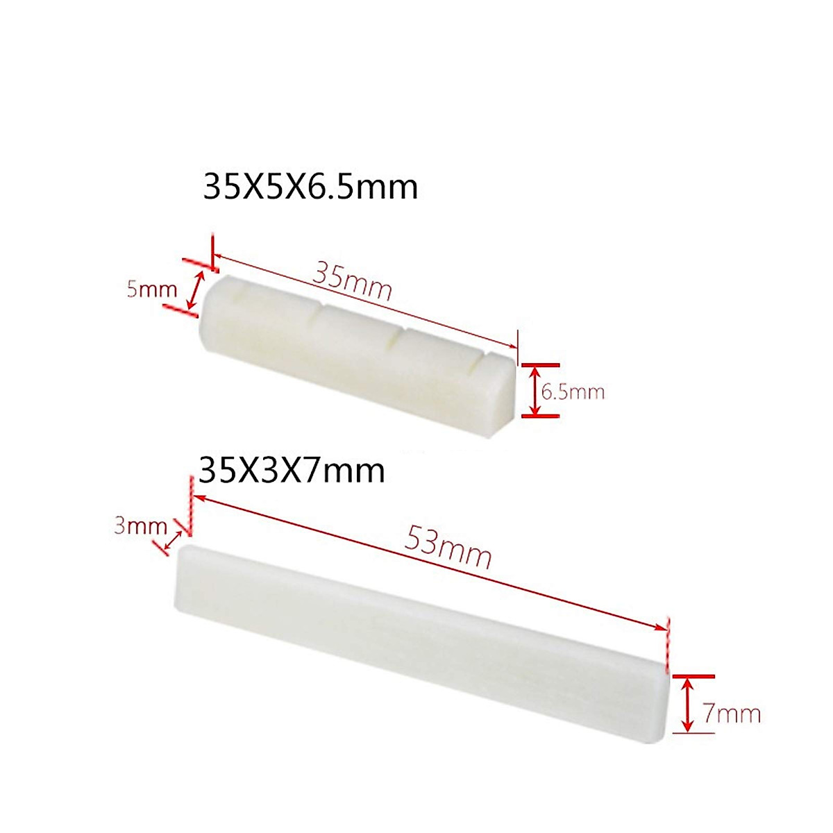 Miwayer Ukulele Real Bone 53mm Bridge Saddle & 35mm Nut for 4 String Ukulele-Regula