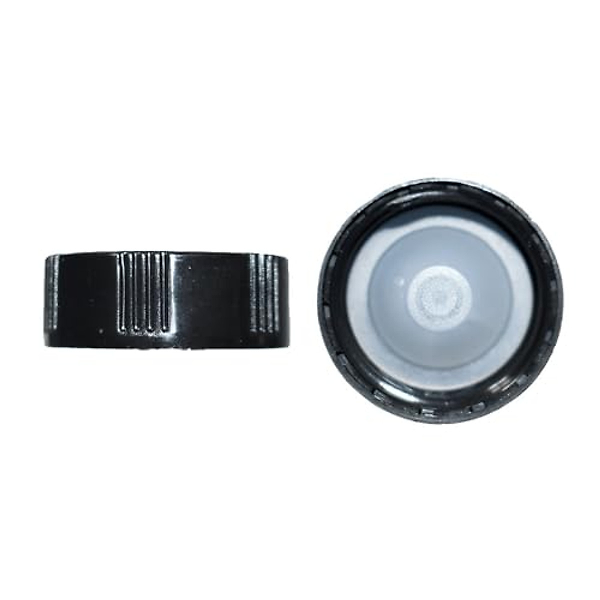 (12 Pack) GBO 16 oz. Amber Boston Round Glass with Black Poly Cone Cap