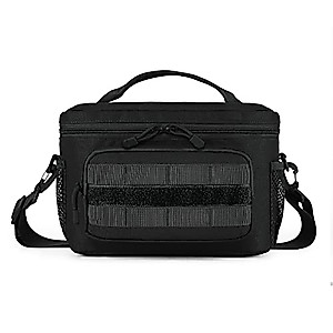 HUNTVP Tactical Lunch Bag for Men Women Adult Insulated Lunch Box Large Durable Leakproof Cooler Tote for Work Office Travel Lunchpail (Black)