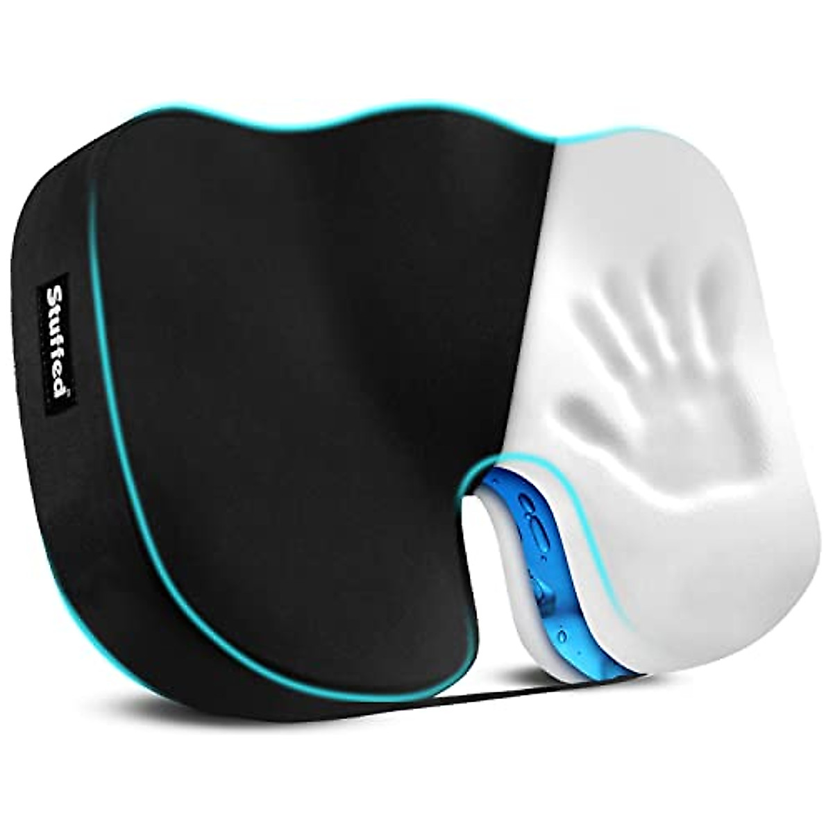 Stuffed Seat Cushion for Office Chair, Desk Chair Cushion for Long Sitting, Ergonomic Butt Cushion for Desk Chair, Gel Office Chair Seat Cushion, Memory Foam Butt Support for Chair