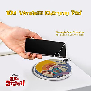 Disney Lilo and Stitch Wireless Charging Pad- Lilo and Stitch Gifts for Fans of Stitch Stuff and Accessories- Universally Compatible Stitch Wireless Charging Station for All Qi Enabled Phones