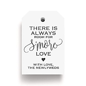 Bliss Collections Thank You Gift Tags, S'More Love, Thank You Gift Tags for Weddings, Receptions, Bridal Showers, Parties, Celebrations and Wedding Favors, 2"x3" (50 Tags)