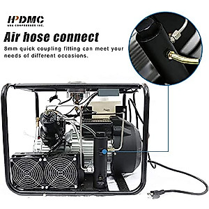 HPDMC High Pressure Air Compressor 110V - 2.2KW / 3HP - 2.1CFM @ 4500psi PCP Paintball Fill Station & Charging System, an Oil Water Separator for Free