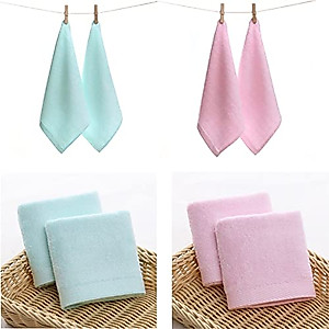 Baymonkay Luxury Washcloths, Face Towels, and Hand Towels - 16-Piece Set - Ultra Soft and Absorbent Fingertip Towels - Multicolor - 11.5'' x 11.5''