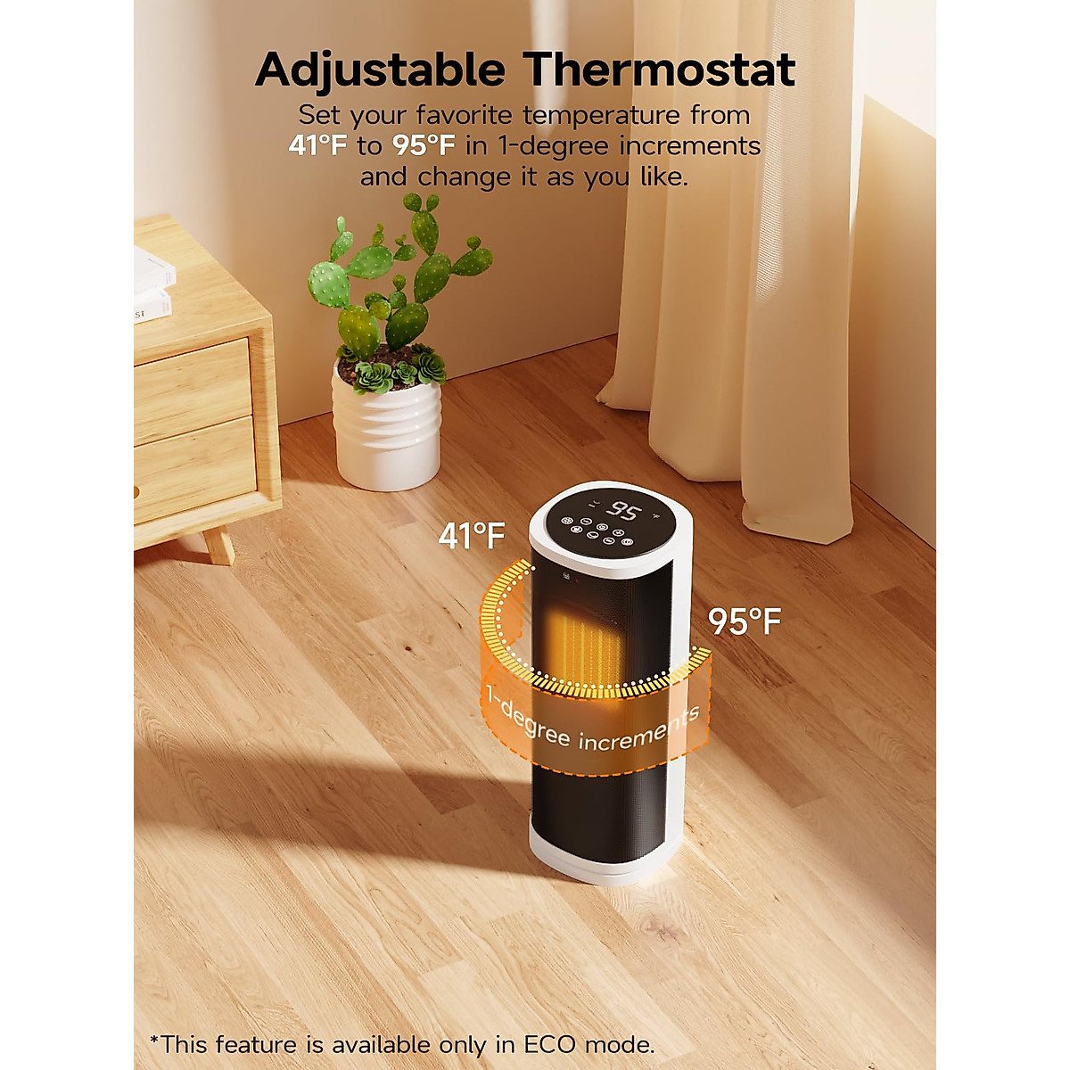 VICELEC Space Heater, 16 Inch Portable Electric Heaters for Indoor Use with Thermostat, 60°Oscillation, 12H Timer, Fast Heating Ceramic Heaters with Remote, 1500W Room Heater for Bedroom Home Office