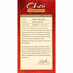 Twinings Pumpkin Spice Chai Tea, Caffeinated Black Tea Naturally Flavored with Aromatic Spices and Ginger, Tea Bags Individually Wrapped, 20 Count Ea (Pack of 2)