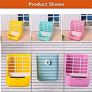 2 in 1 Food Hay Feeder for Guinea Pig, Rabbit Feeder, Indoor Hay Feeder for Guinea Pig, Rabbit, Chinchilla, Feeder Bowls Use for Grass & Food (Blue)