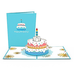 Lovepop Rainbow Birthday Cake Birthday Pop Up Card, 5x7-3D Birthday Greeting Card, Pop Up Birthday Card for Mom, Pop Up Birthday Cards for Kids, Celebration Cards