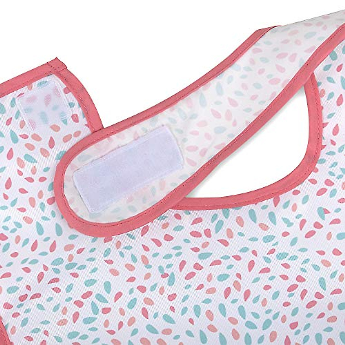 6 Pack Adjustable Waterproof Baby Bibs with Food Catcher Pocket - Pocket Bibs with Snaps for Babies, Toddlers, Infants